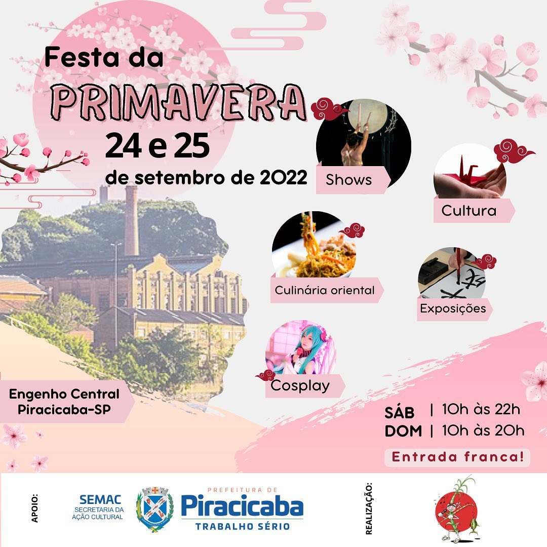 14ª Festa da Primavera acontece no dias 24 e 25 de setembro em ...